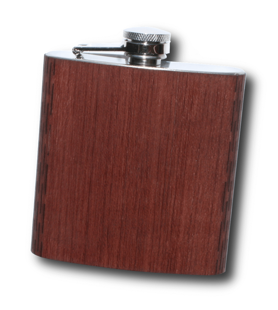 Wooden Hip Flask - 6 oz. of Bourbon, Whiskey or Vodka, wrapped in real wood