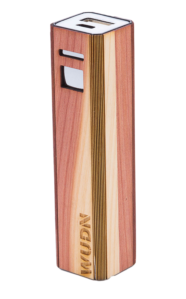 Wooden Ultra-Slim Portable Lipstick Power Bank by WUDN