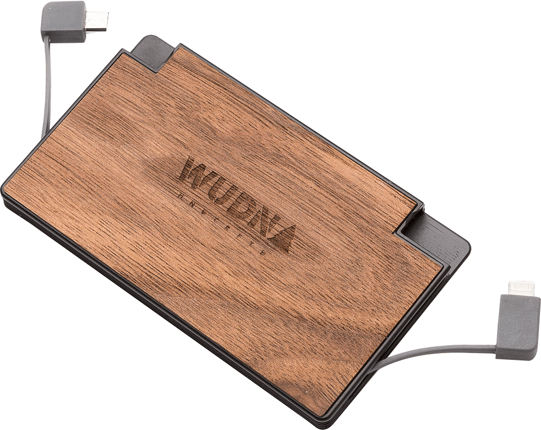 Real Wood Slim-Dual 4000 mAh Power Bank | Sawtooth Mountains Design