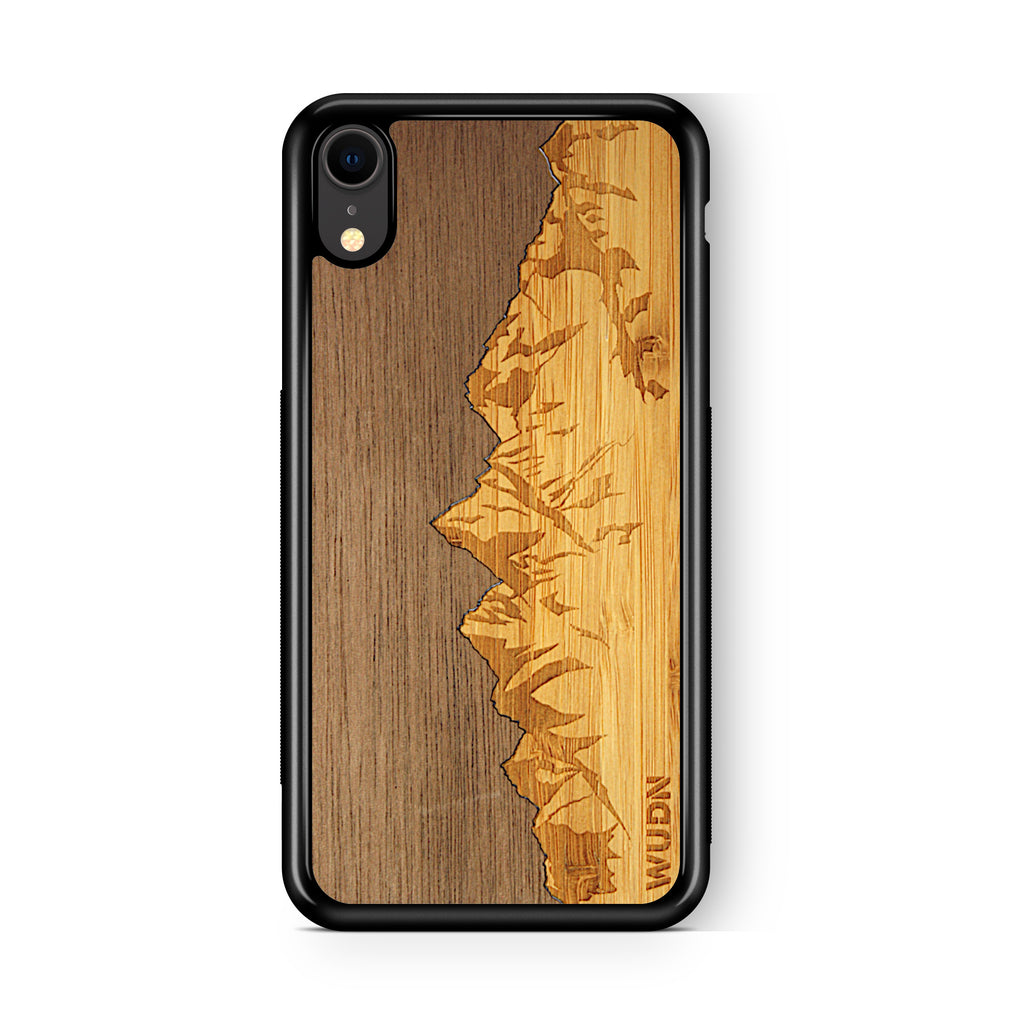 Wooden iPhone Case | Sawtooth Mountains Traveler Walnut Sky