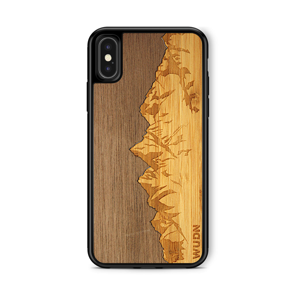Wooden iPhone Case | Sawtooth Mountains Traveler Walnut Sky